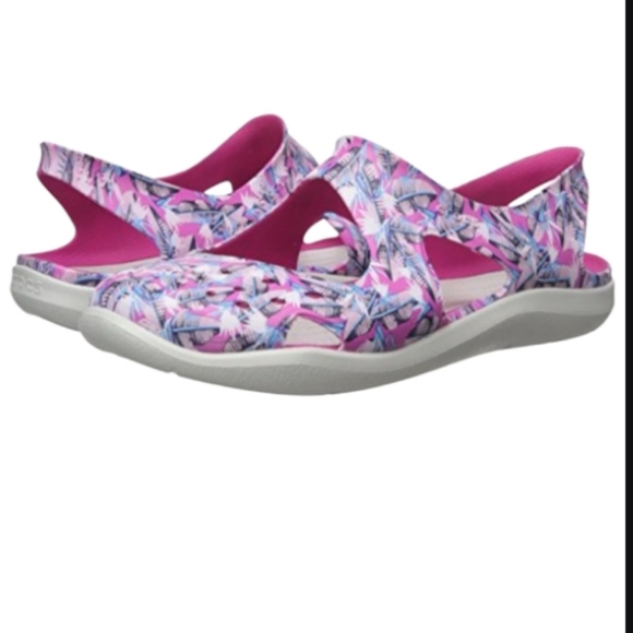 CROCS | Shoes | Crocs Swiftwater Graphic Sling Back Sandals | Poshmark